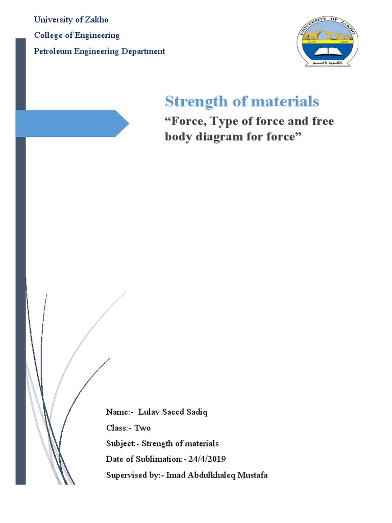 Strength of Materials: "Force, Type of Force and Free Body Diagram For ...