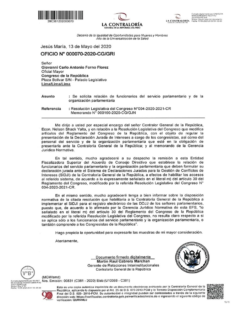 Contraloría General de La República | PDF