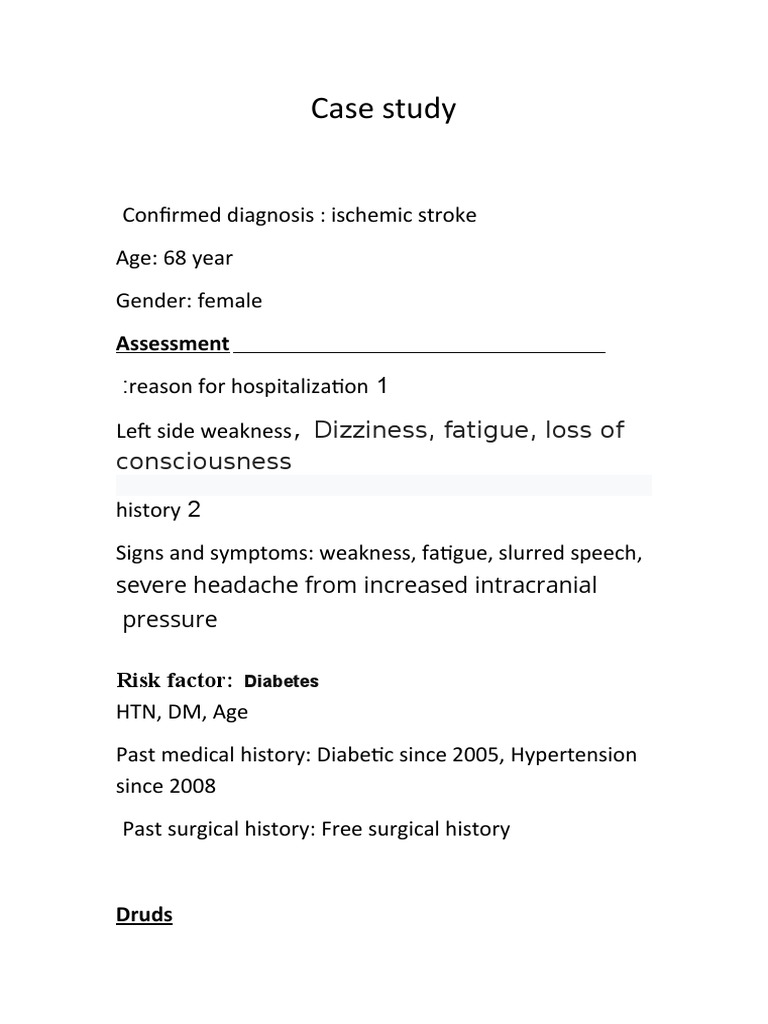 Case Study | PDF | Ischemia | Stroke
