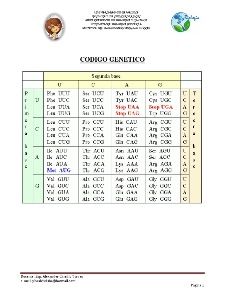 Codigo Genetico | PDF
