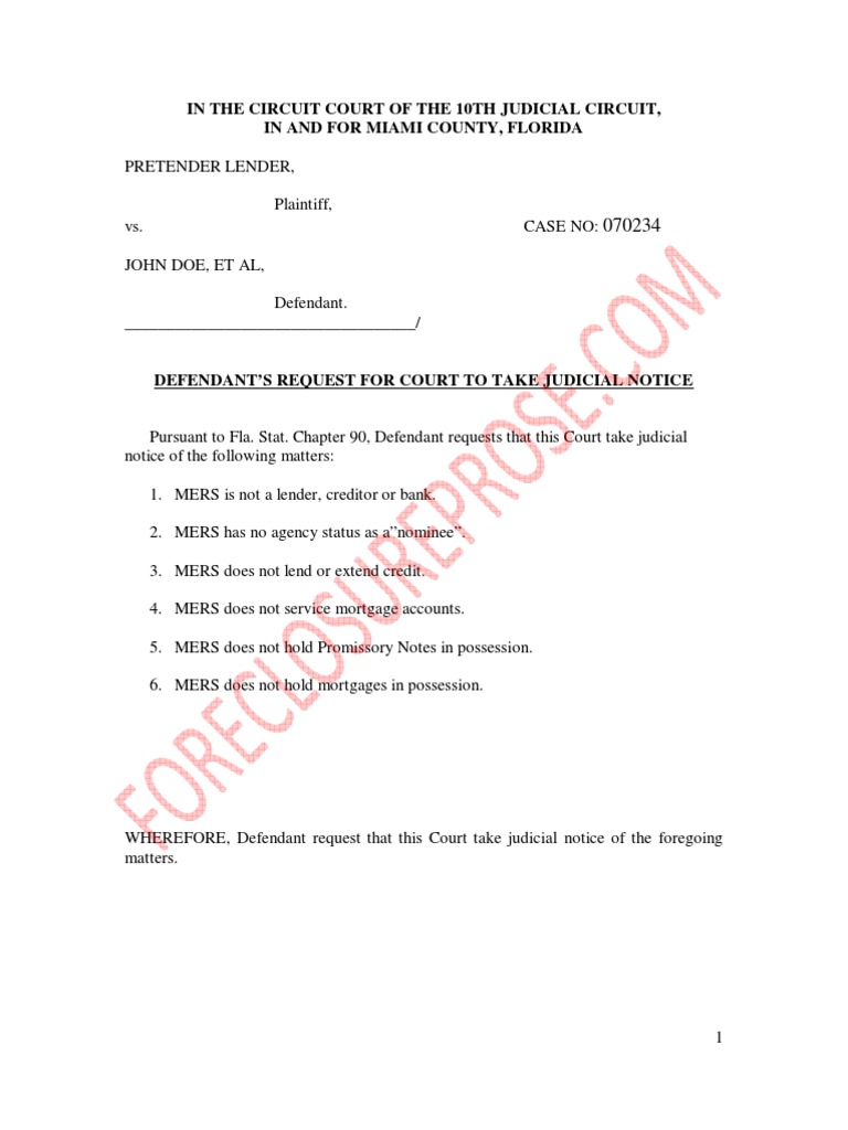 Request For Judicial Notice | PDF