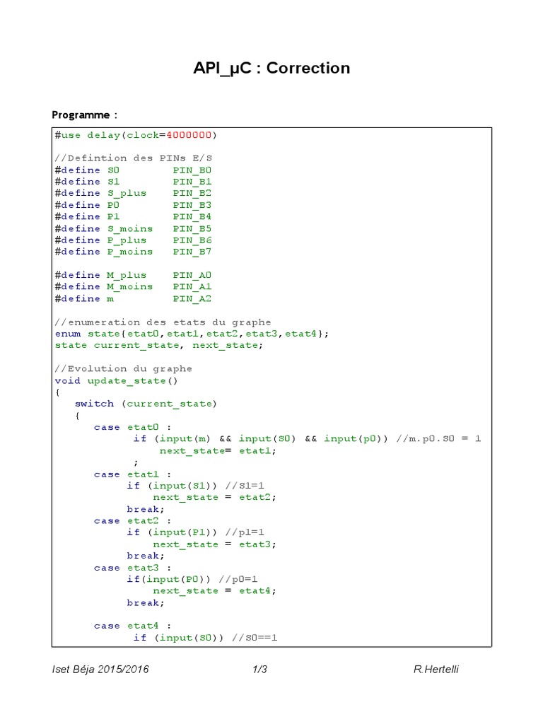 API - C: Correction: Programme | PDF | Technology & Engineering