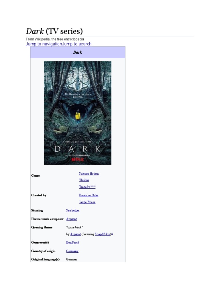 Dark TV Series | PDF