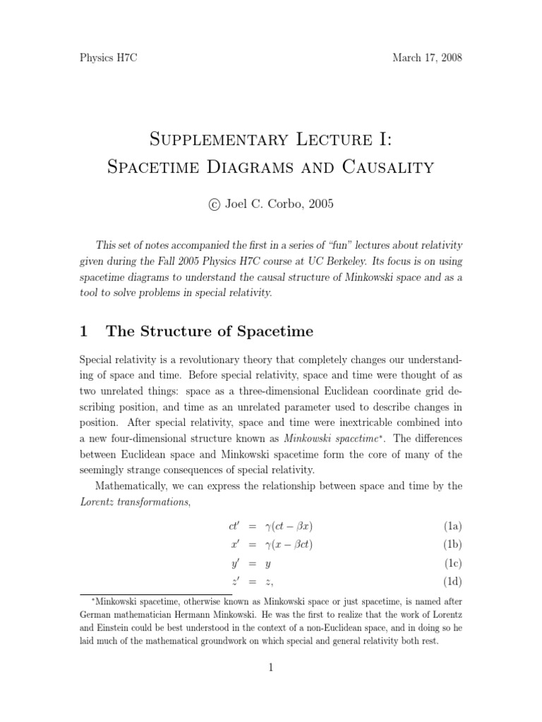Special Relativity Part 1 | PDF | Spacetime | Special Relativity