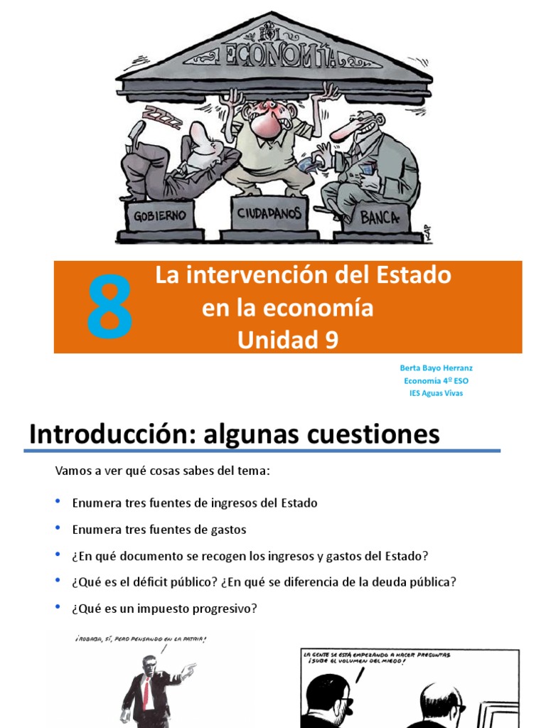 Unidad 8 - La Intervención Del Estado en La Economía - 4ºESO - PPT ...