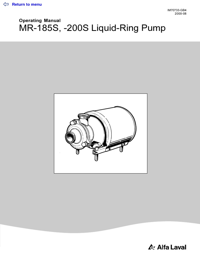 MR-185S, - 200S Liquid-Ring Pump: Operating Manual | PDF | Pump ...
