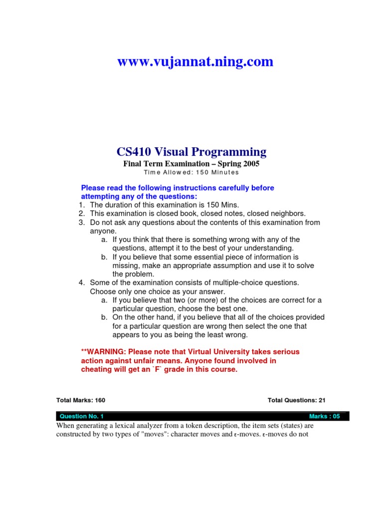 Cs606 Collection of Old Papers | PDF | Parsing | Software Engineering