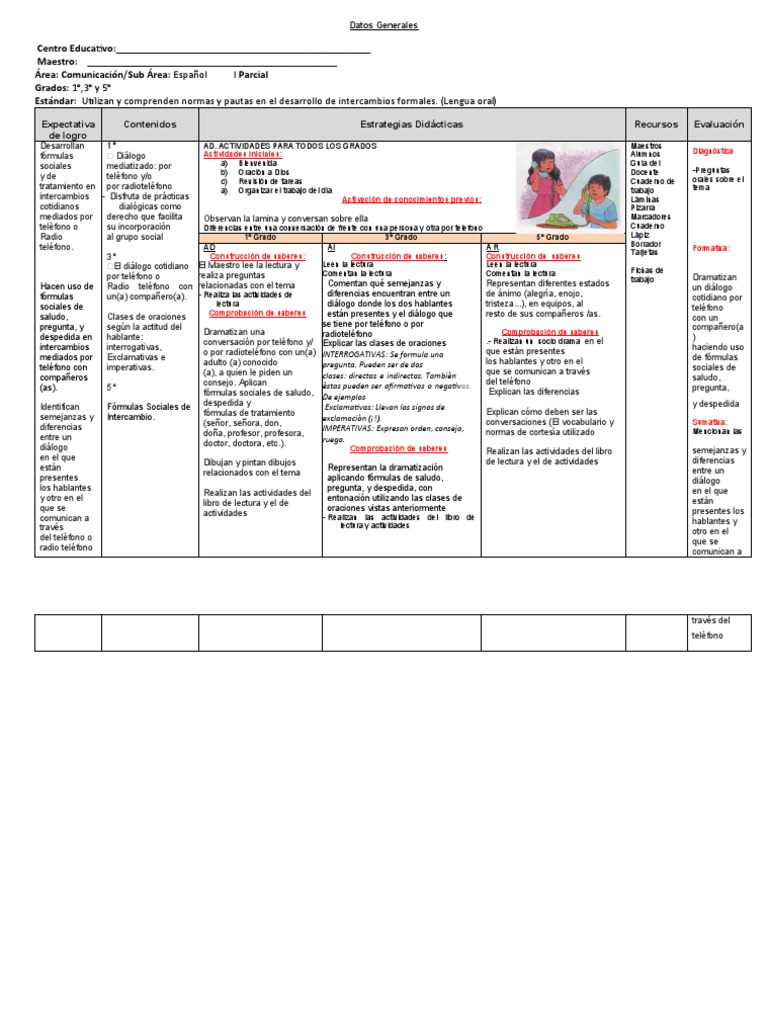 Ejemplo de Plan Multigrado | PDF | Semiótica | Aprendizaje
