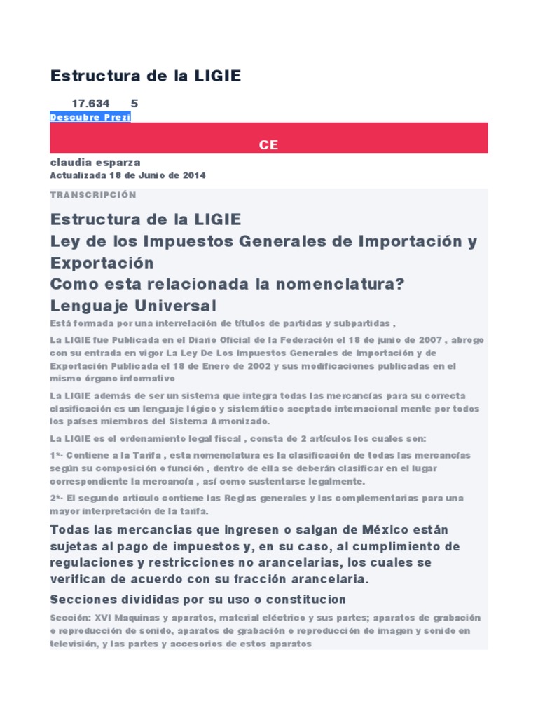 Estructura de La LIGIE | PDF | Papel | Amianto