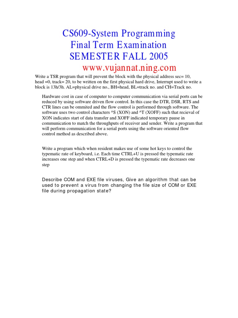 Cs609 Collection of Old Papers | PDF | Input/Output | Information ... Cs609 Collection of Old Papers | PDF | Input/Output | Information ...