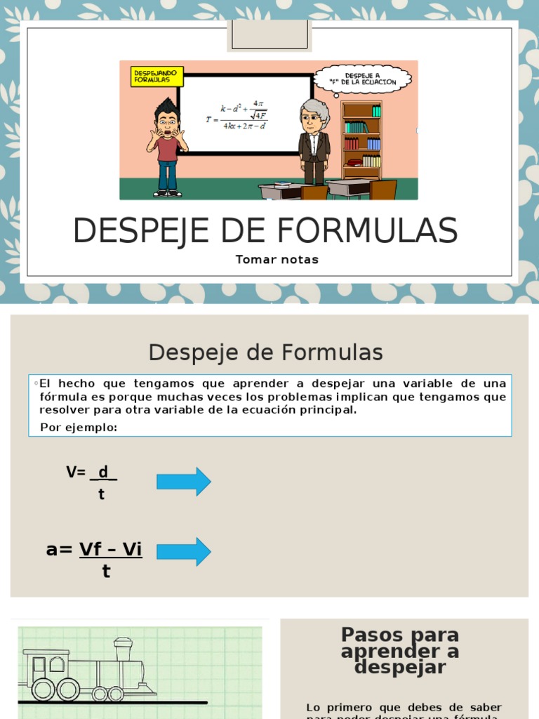 Despeje de Formulas | PDF