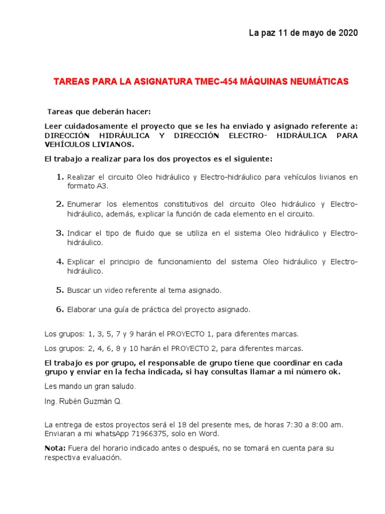 Tareas para Mec-454 | PDF