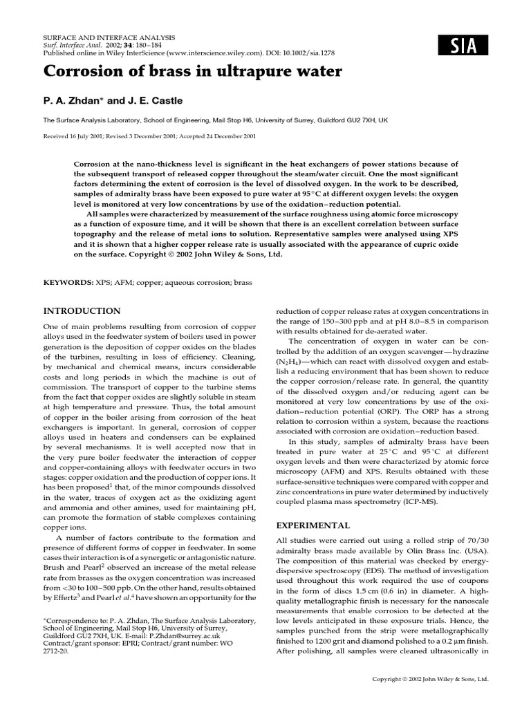 Surface and Interface Analysis Volume 34 Issue 1 2002 (Doi 10.1002 ...