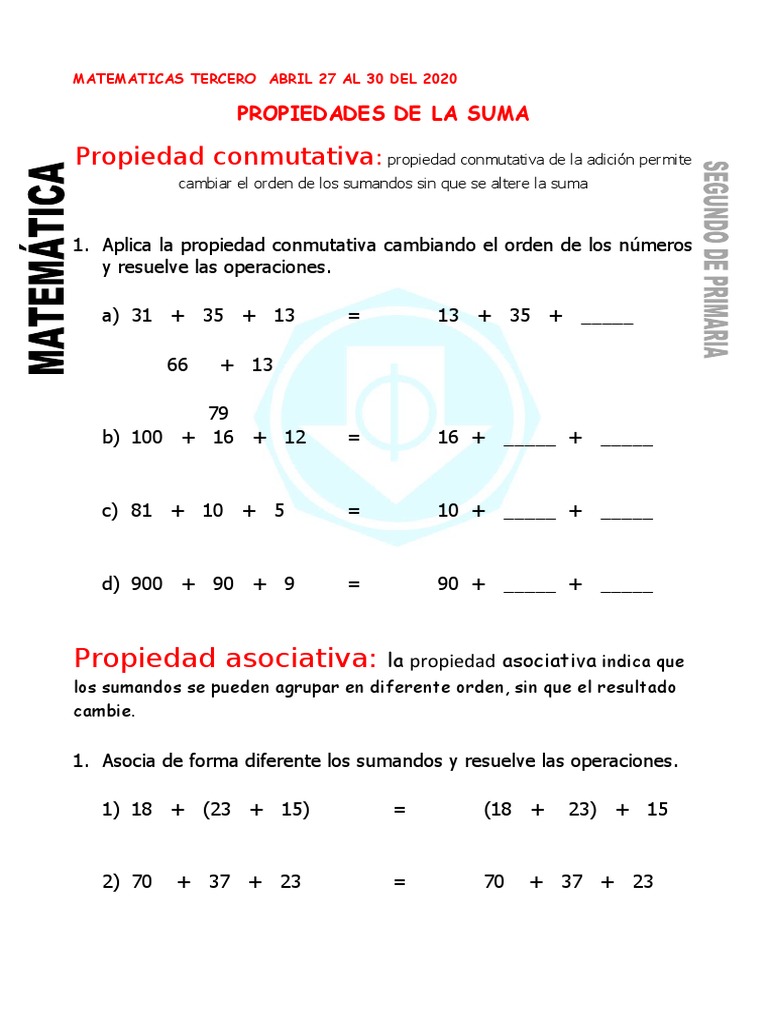 Propiedades de La Suma Tercero | PDF