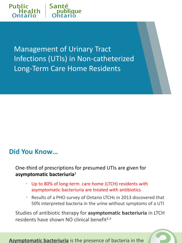 Management of Urinary Tract Infections (Utis) in Non-Catheterized Long ...