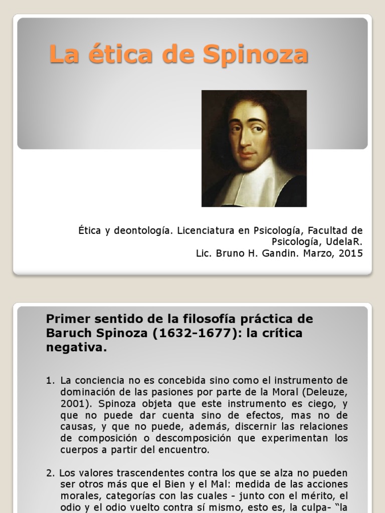 La Ética de Spinoza | PDF | Baruch Spinoza | Esencia