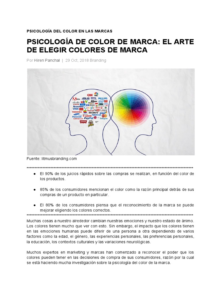 El Arte de Elegir Colores de Marca PDF | PDF | Marca | Verde