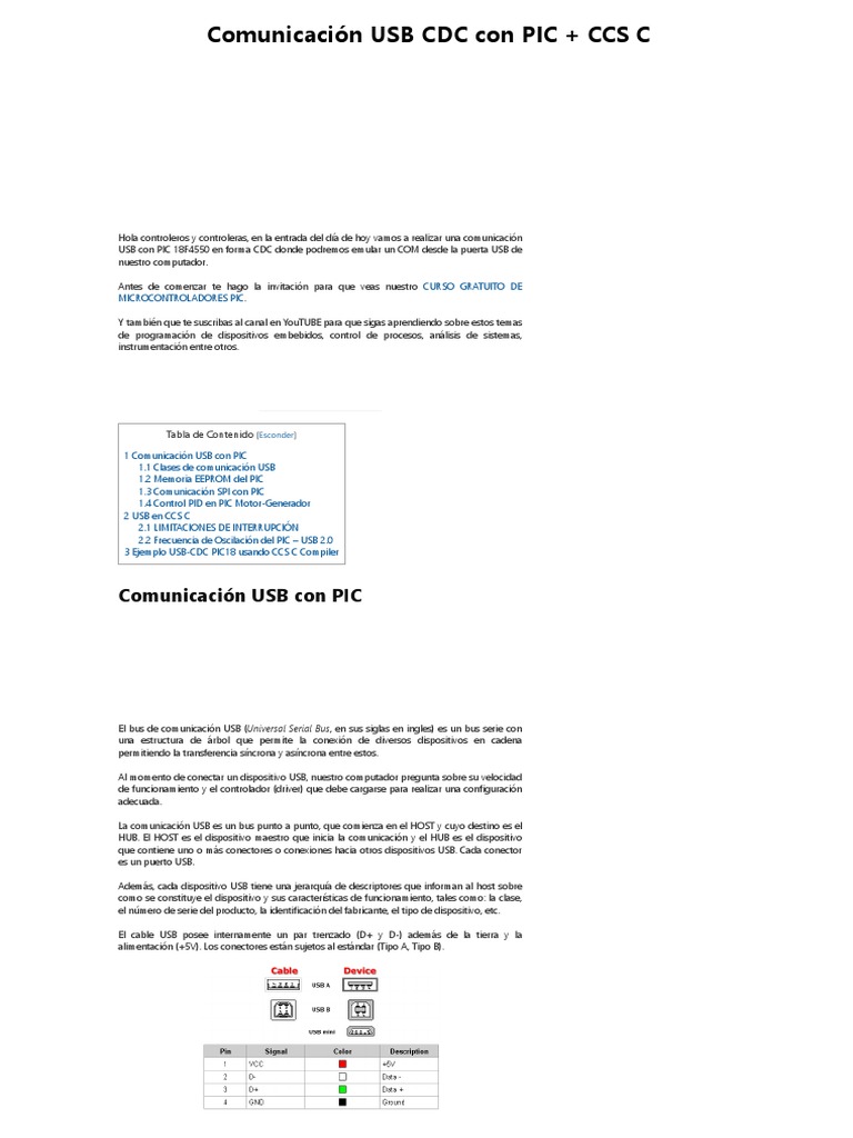 Comunicación USB CDC Con PIC + CCS C - (Mayo, 2020) | PDF | USB ...