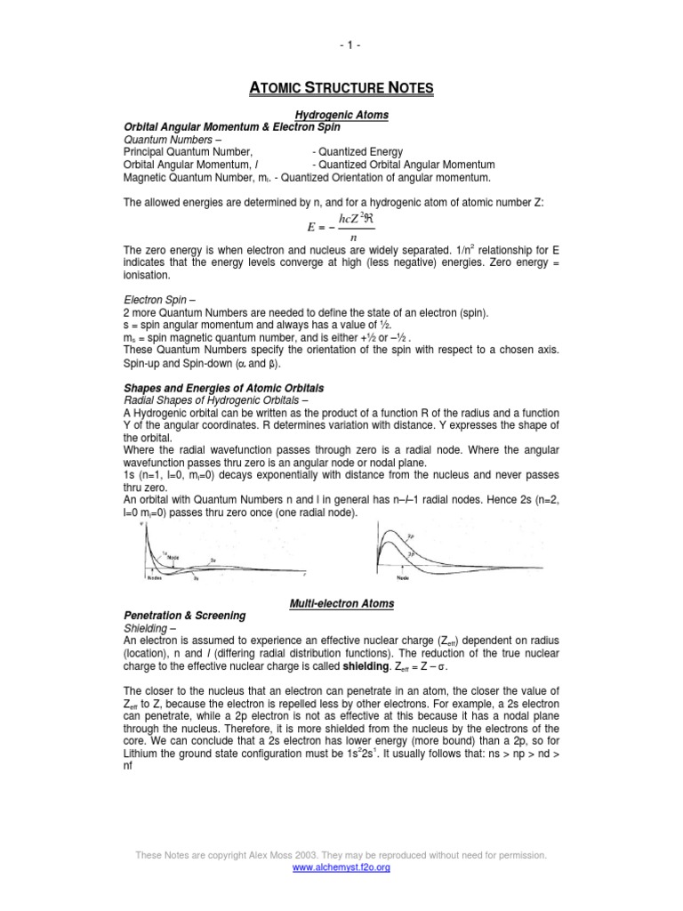 Atomic Structure1 | PDF | Atomic Orbital | Ion