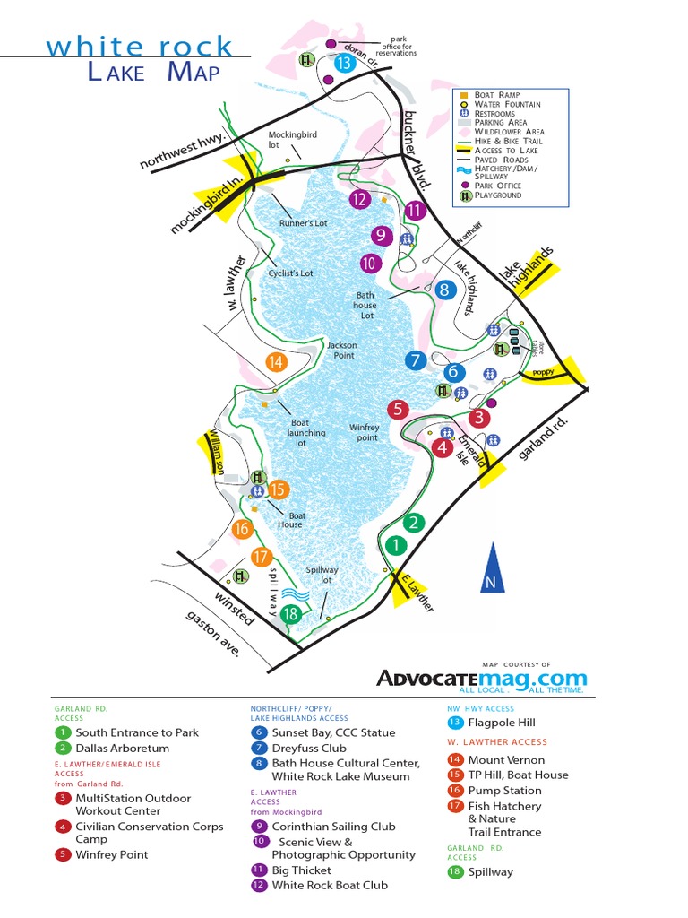 White Rock Lake Access and Map Guide | PDF | Parks | Urban Planning