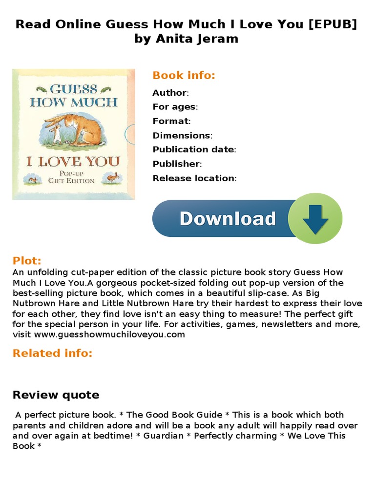 Read Online Guess How Much I Love You (EPUB) by Anita Jeram: Book Info ...
