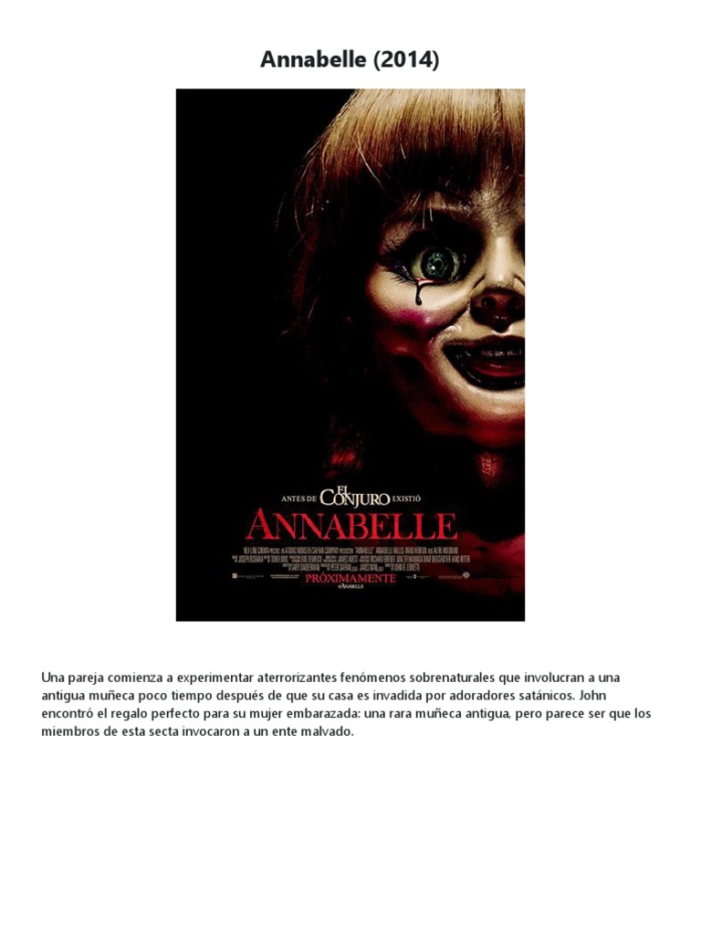 Saga Annabelle - FullHD 1080p - Dual Latino e Inglés - Mp4 - Mega | PDF ...
