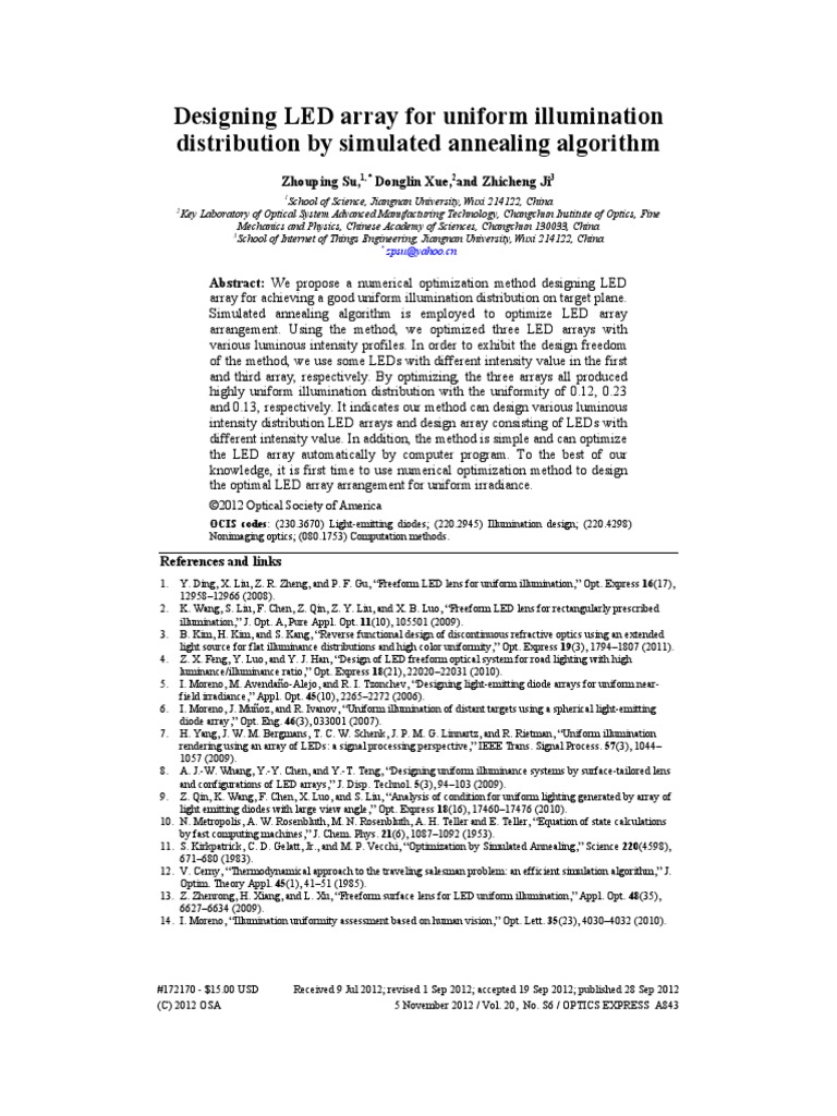 Designing LED Array For Uniform Illumination Distribution by Simulated ...