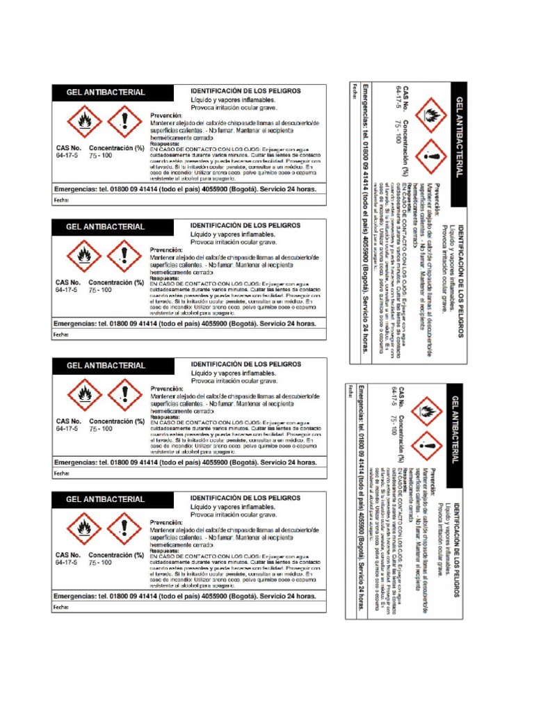 Etiqueta Gel Antibacterial | PDF