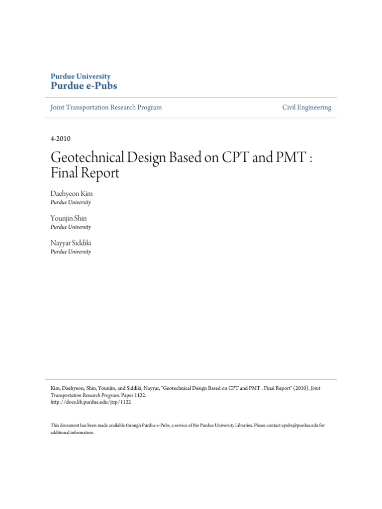 CPT y PMT Design | PDF | Soil Mechanics | Glacier