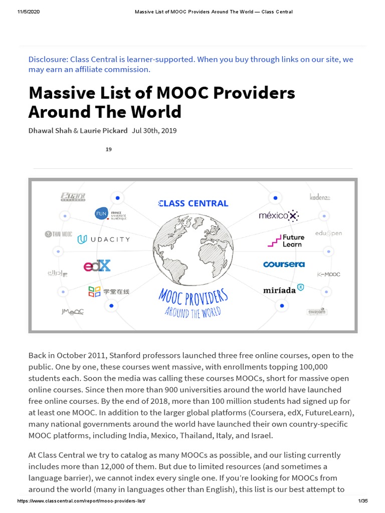 Top MOOC Providers Worldwide List | PDF | Massive Open Online Course ...