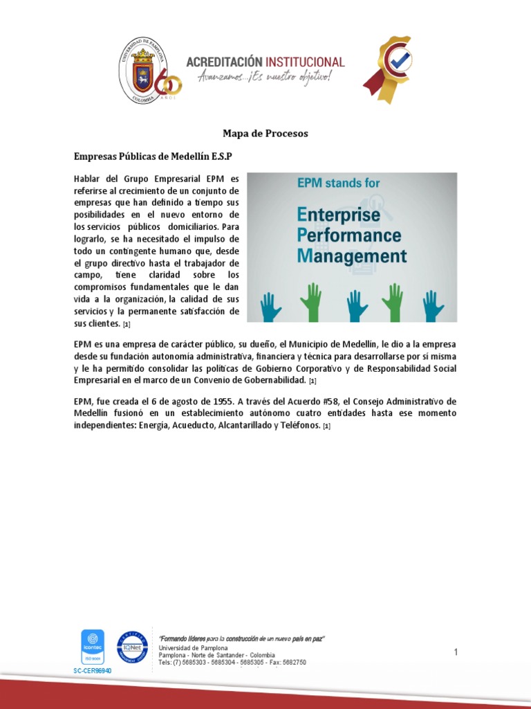 Mapa de Procesos EPM | PDF | Calidad (comercial) | Gestión de la calidad