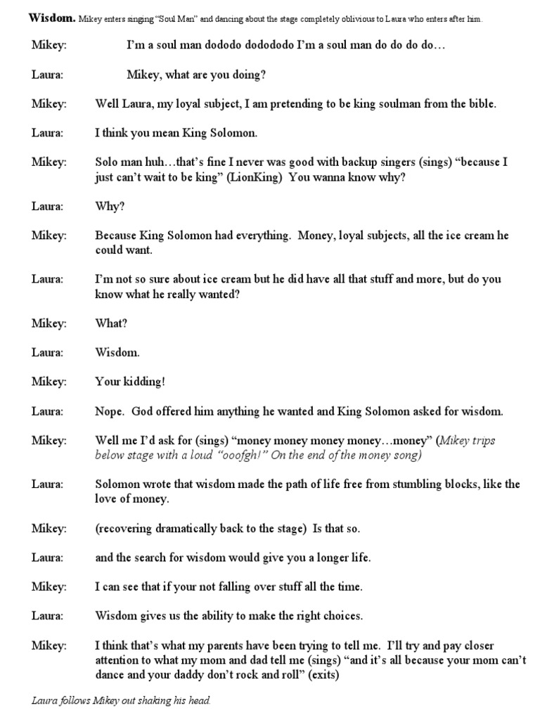 Wisdom Puppet Skit | PDF