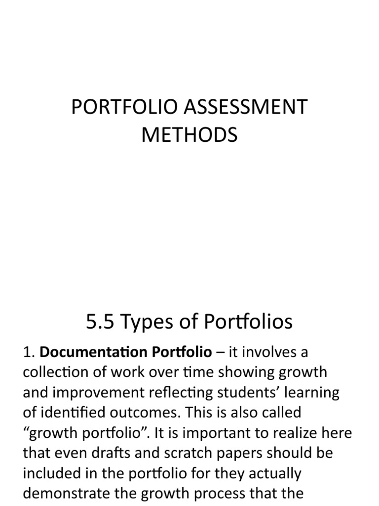 5.5 Types of Portfolios | Download Free PDF | Educational Assessment ...