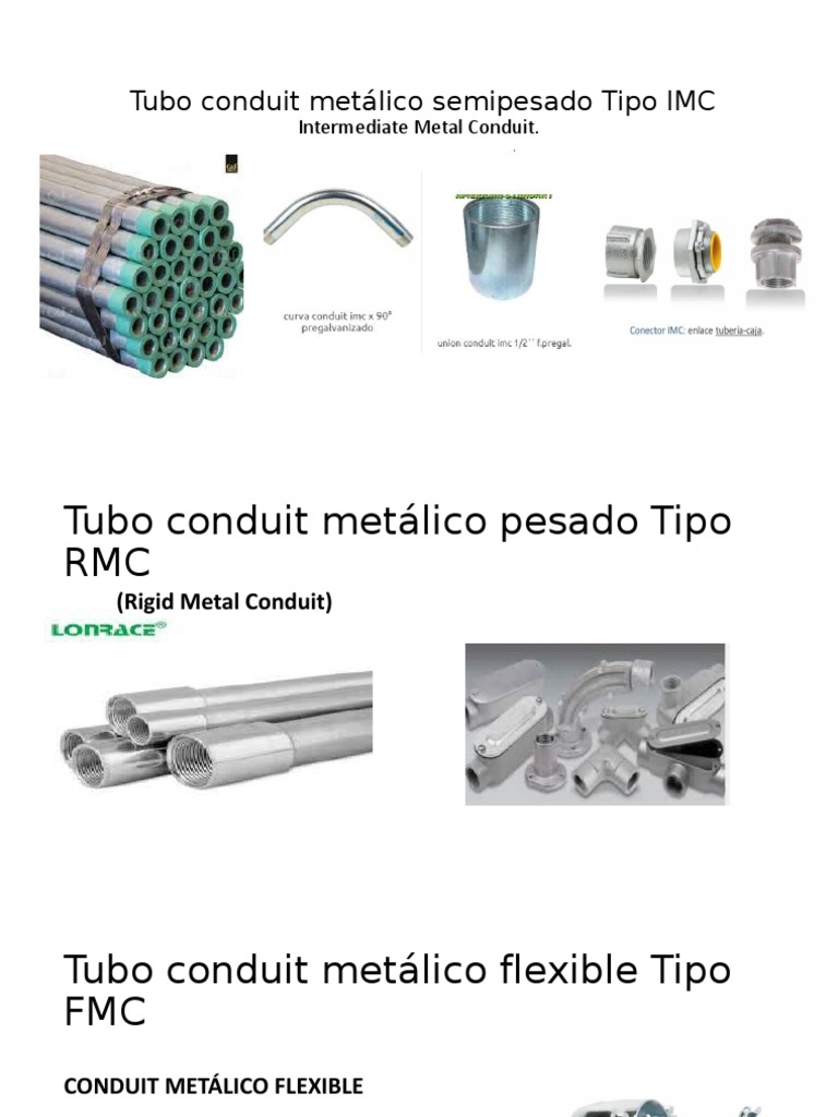 Tipos de Tubos Conduit Metálicos | PDF
