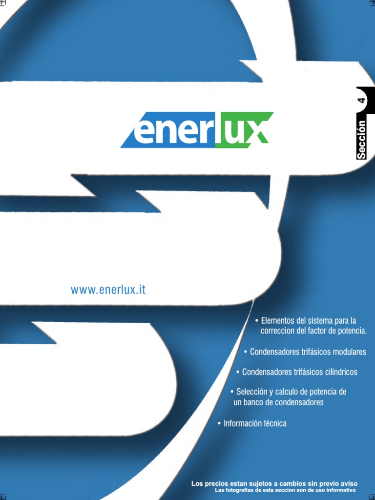 Condensadores Trifásicos ENERLUX | PDF | Energia electrica ...