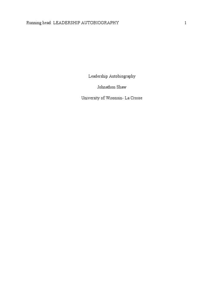 Leadership Autobiography | PDF | Servant Leadership | Grandparent