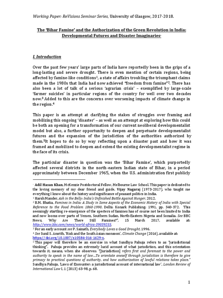 Bihar Famine and Green Revolution Impact | PDF | Jawaharlal Nehru | Famine
