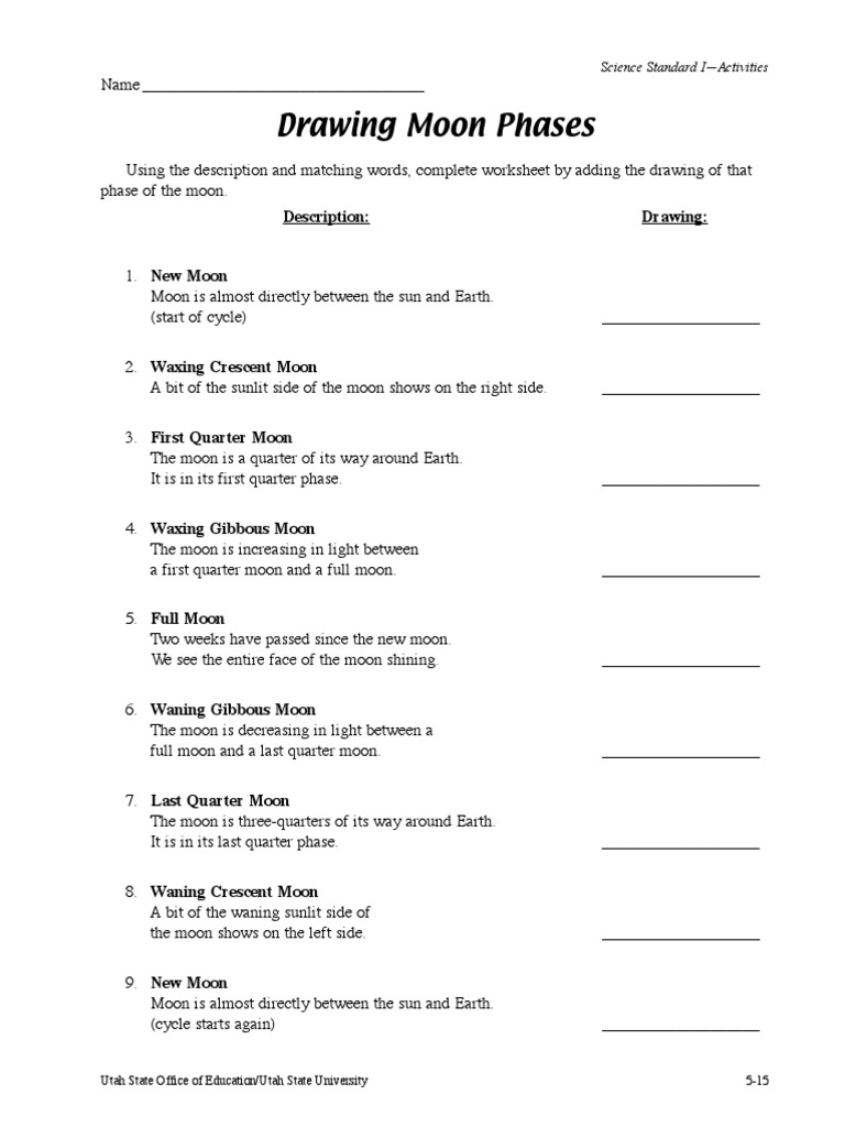 Drawing Moon Phases | PDF | Science & Mathematics