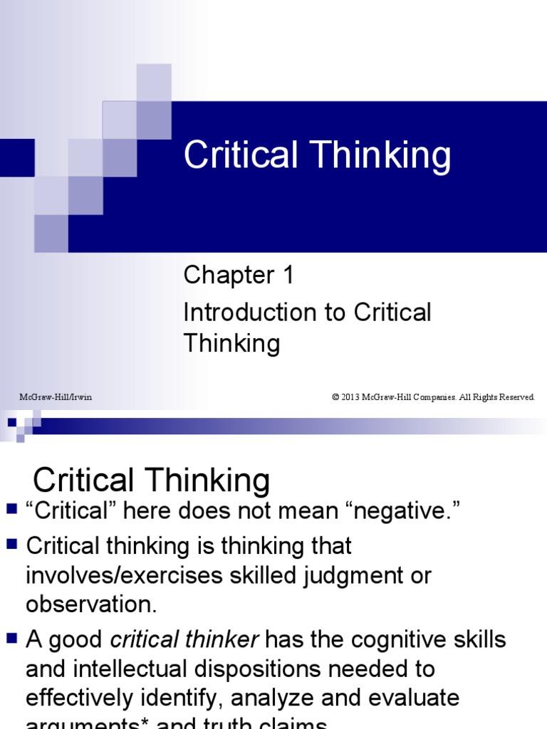 Introduction To Critical Thinking | PDF | Critical Thinking | Relativism