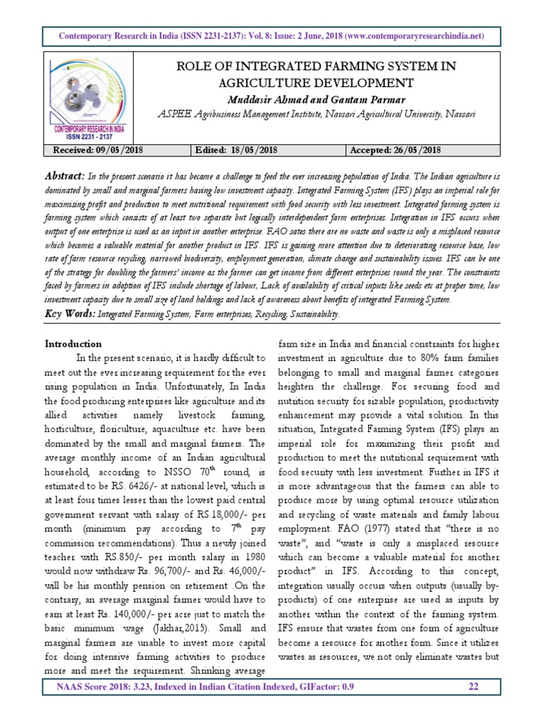 Integrated Farming System | PDF | Farms | Agriculture
