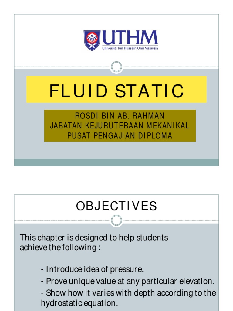 2 Fluid Static | PDF | Pressure Measurement | Pressure