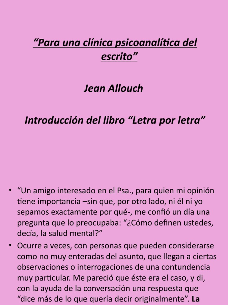 Textos de Jean Allouch y Erik Porge | PDF | Psicoanálisis | Jacques Lacan
