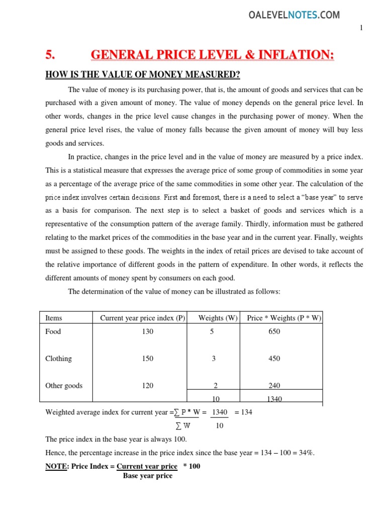 ECO G12&13 Notes 05 Inflation | PDF | Consumer Price Index | Inflation