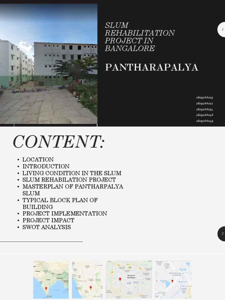 Pantharapalya: Slum Rehabilitation Project In Bangalore | Slum | Storm ...
