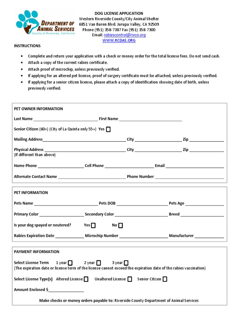 License Application English Updated 20200207 | PDF | Dogs | Animals And ...