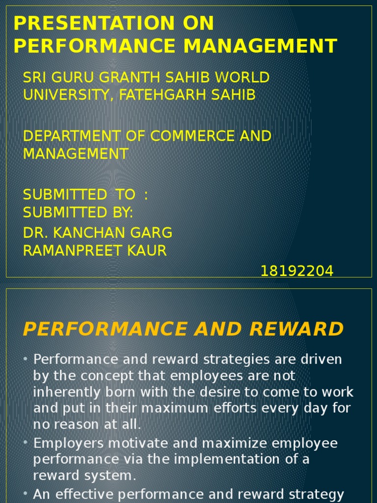 Presentation On Performance Management | PDF | Employee Retention ...