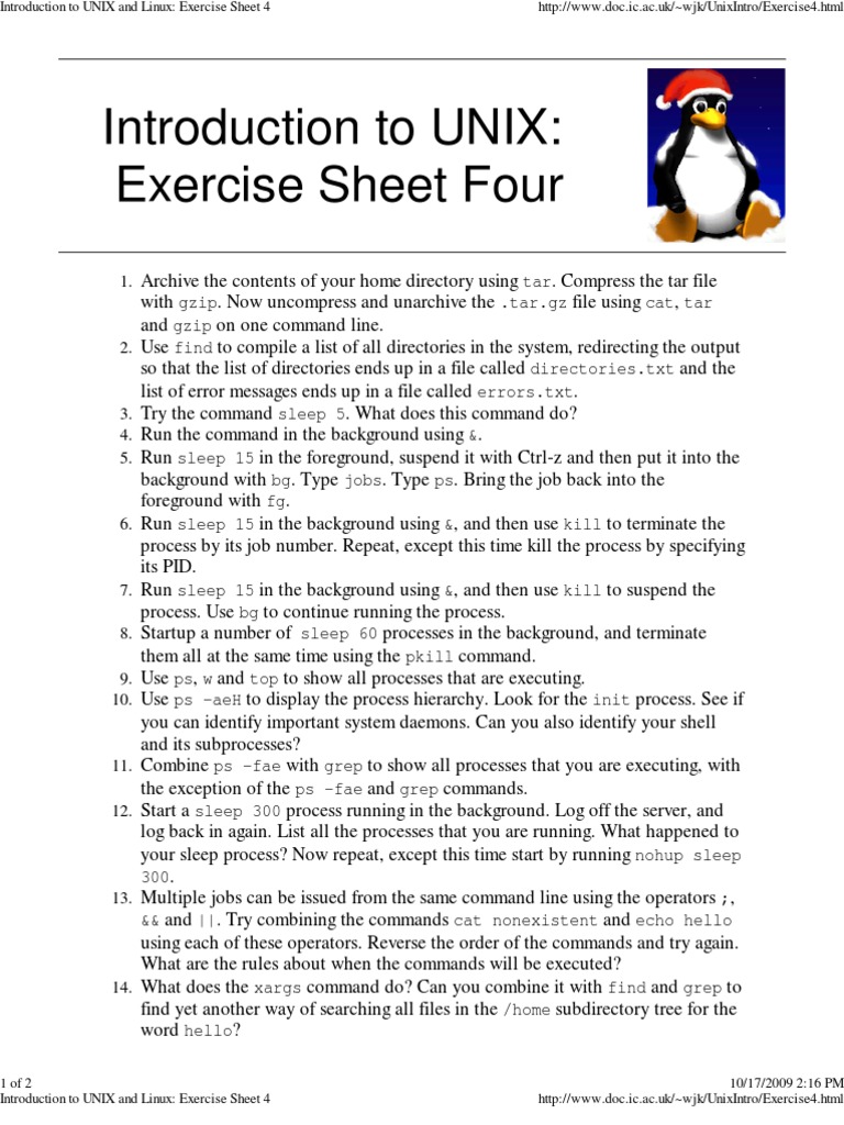 Introduction To UNIX and Linux - Lecture Four - Exercise | PDF | Computer Engineering | System ...