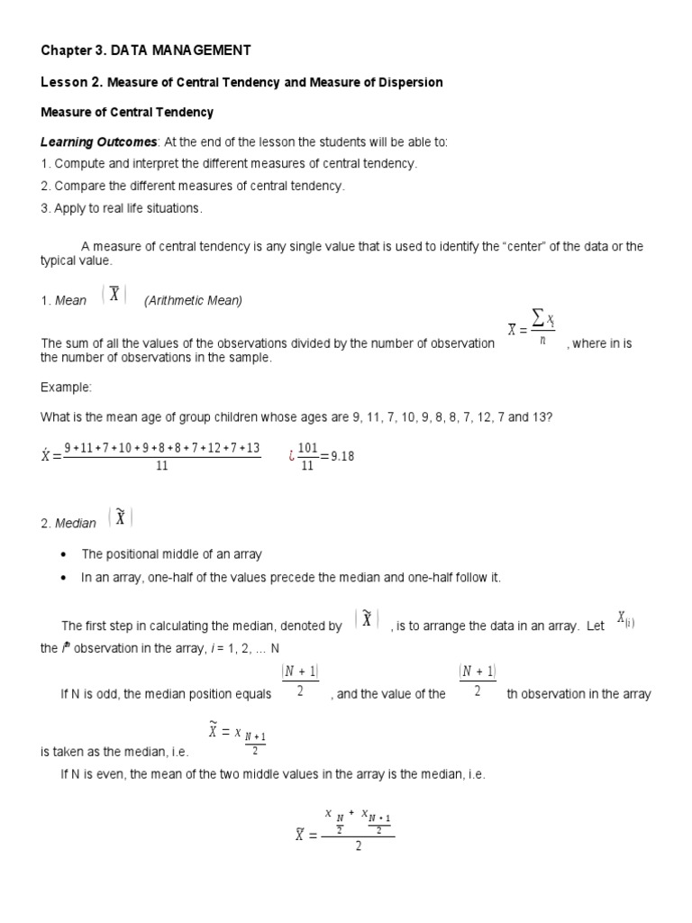 Chapter 3. Data Management Lesson 2.: Learning Outcomes: at The End of ...