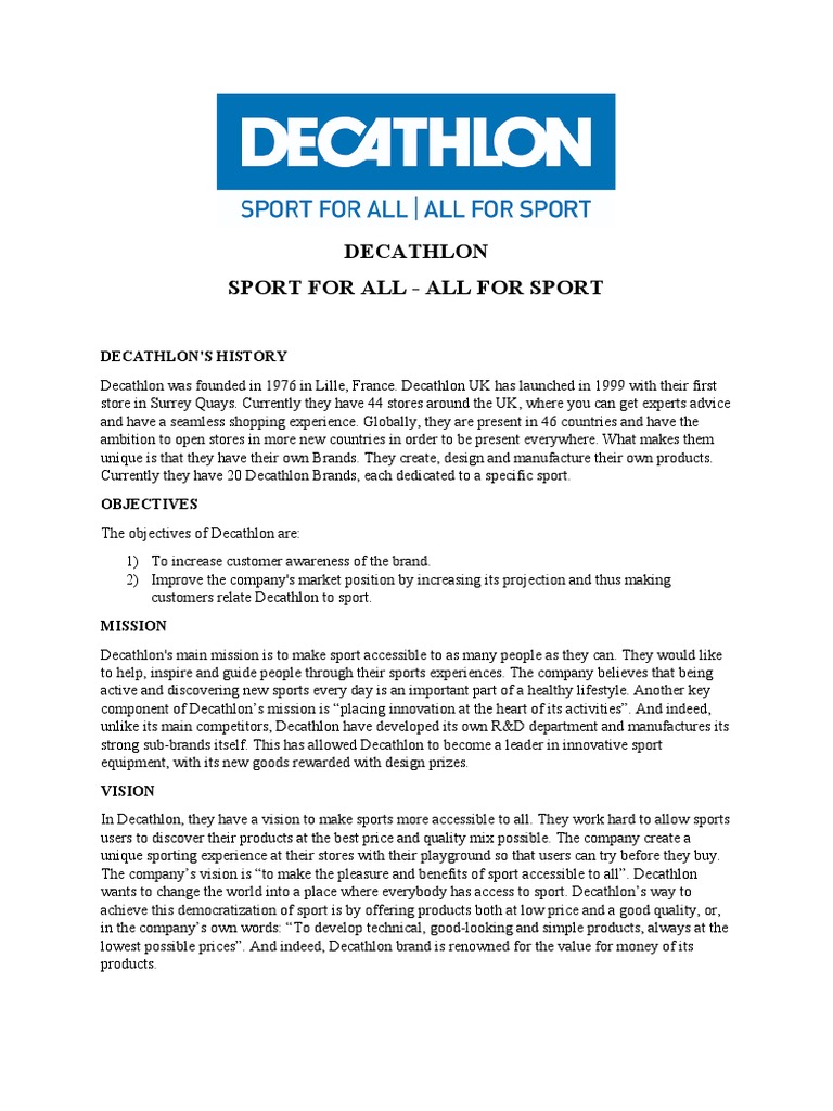 Decathlon Sport For All - All For Sport | PDF | Brand | Marketing