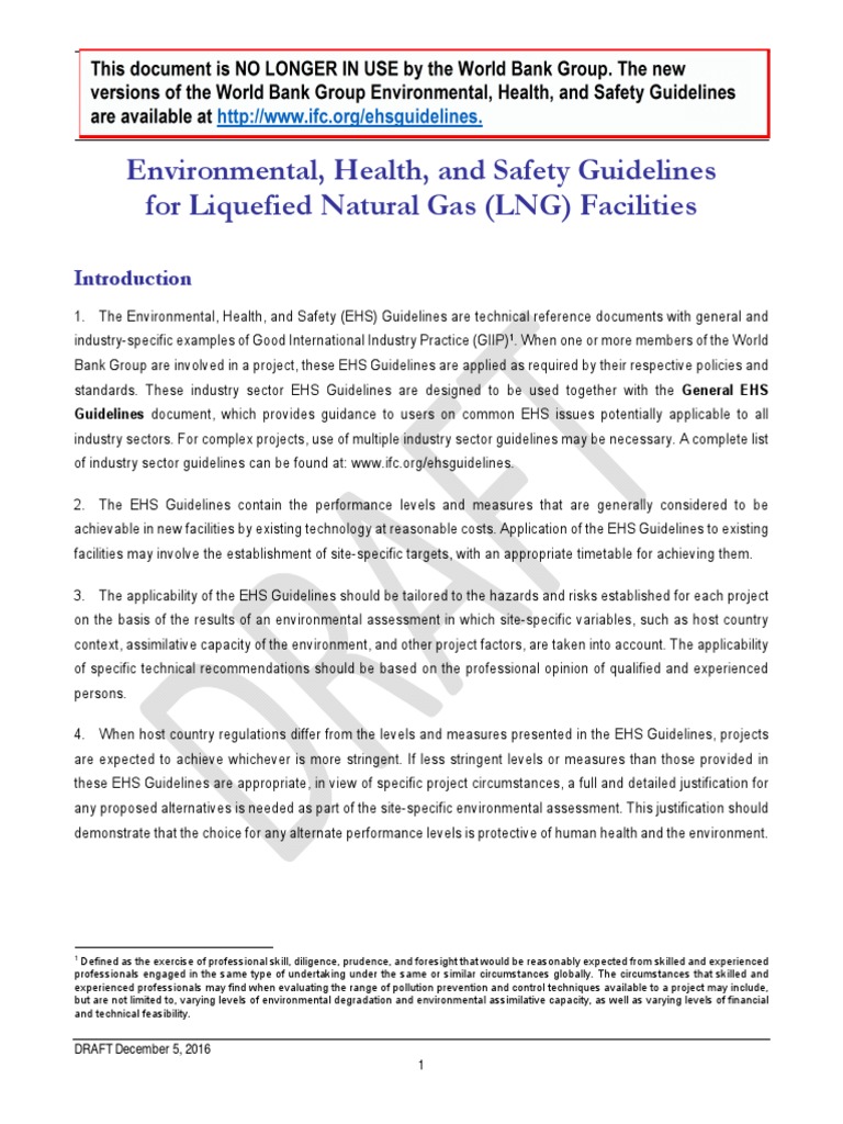 Environmental, Health, and Safety Guidelines For Liquefied Natural Gas ...
